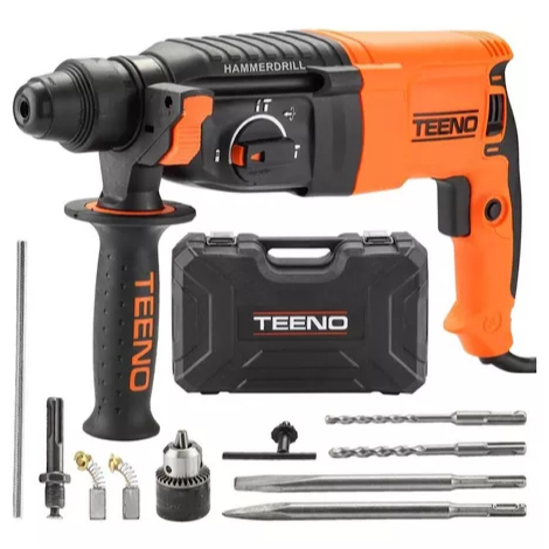 Rotomartillo electroneumático Teeno Rh910 naranja y negro con 800W de ...
