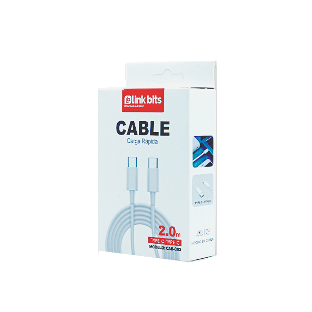 Cable USB tipo C 2 metros (Tipo C a Tipo C) Link Bits