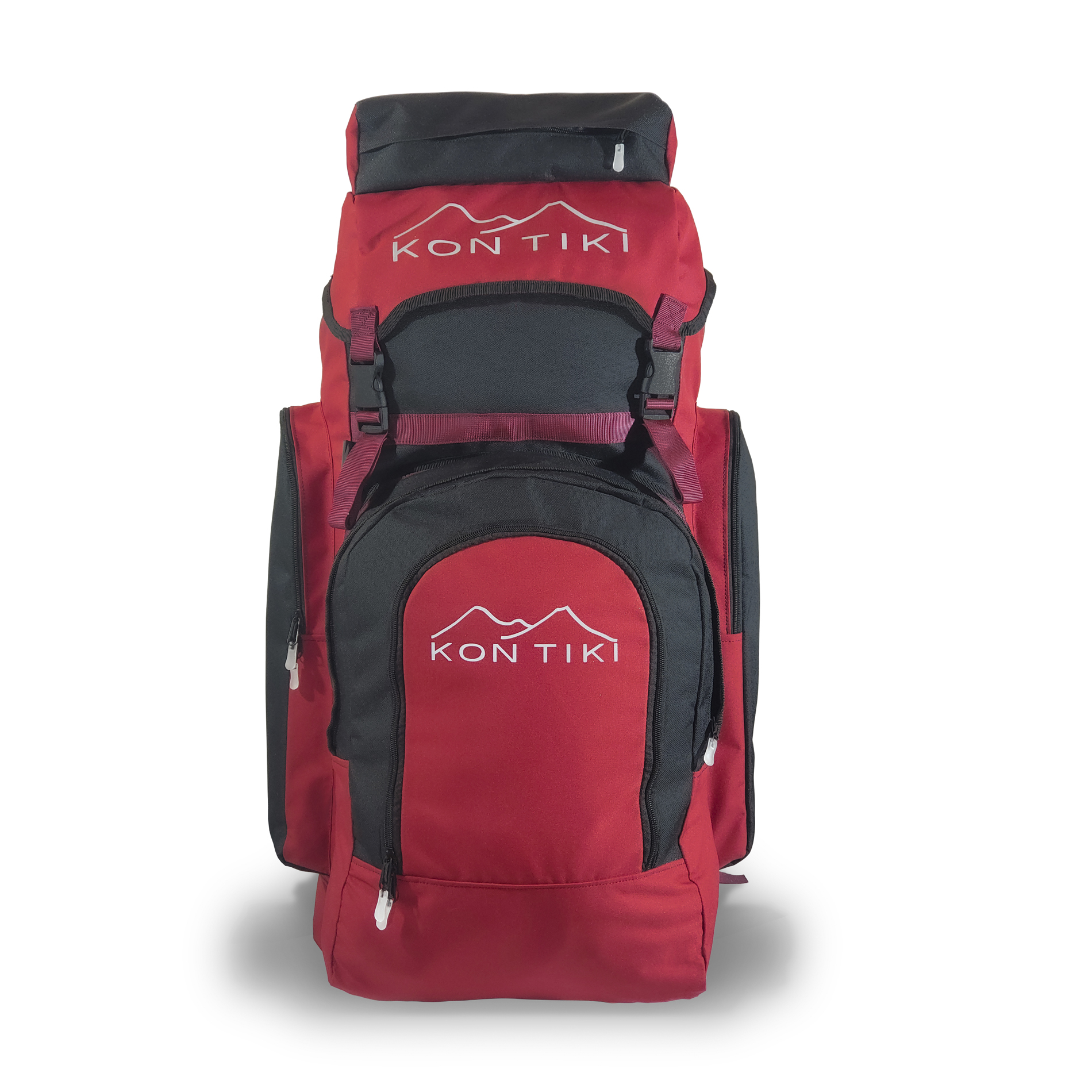 Mochila 2 en 1 Rojo para Viaje y Campismo 62l + Backpack 10l Kon Tiki ...