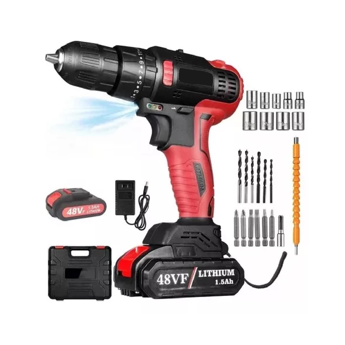 Taladro Rotomartillo Sin Carbón Con Batería De Litio