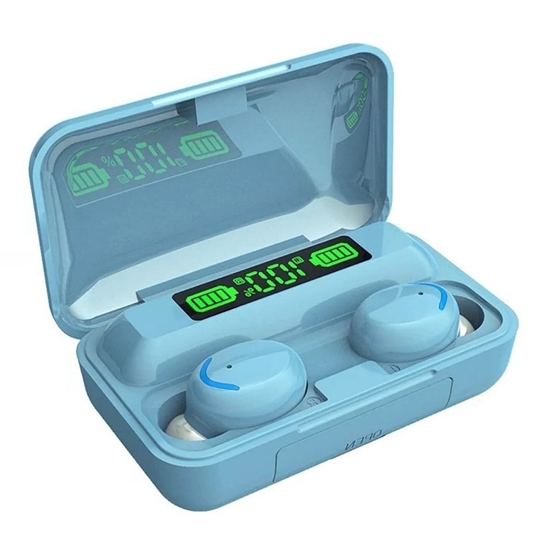 Audífonos in-ear inalámbricos Bluetooth F9-5 celeste