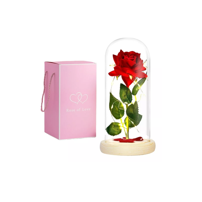 Flores Eternas Rojo Rosa Decoración Regalo Para Ella