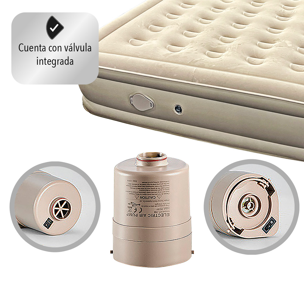 COLCHON INFLABLE TAMAÑO QUEEN CON BOMBA ELÉCTRICA