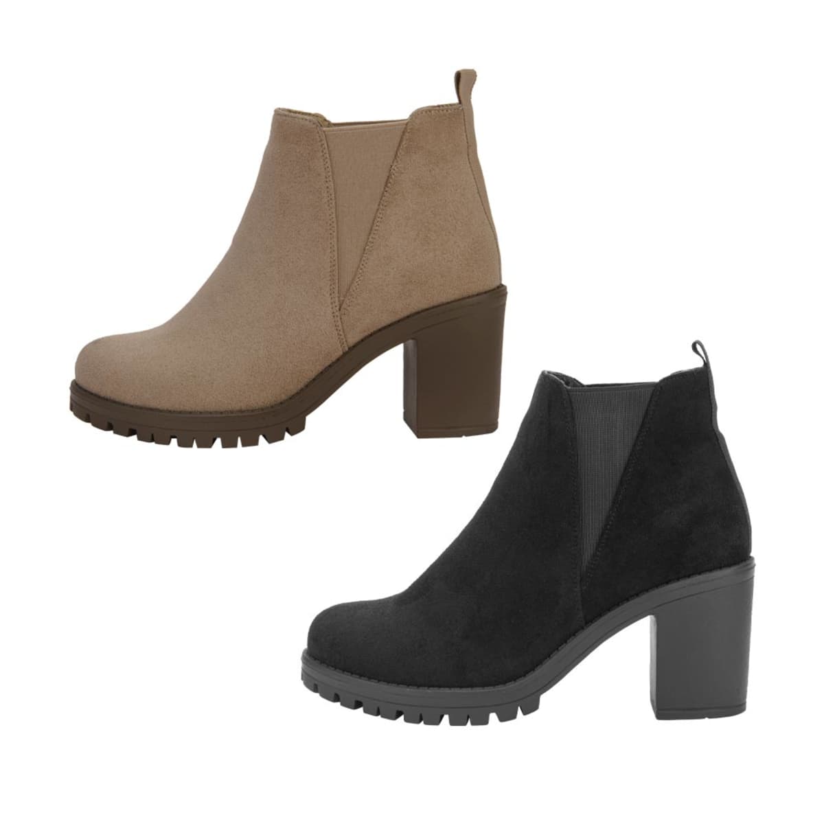 Kit de 2 pares de botines Vi Line, colores negro y beige, mod. 1087423