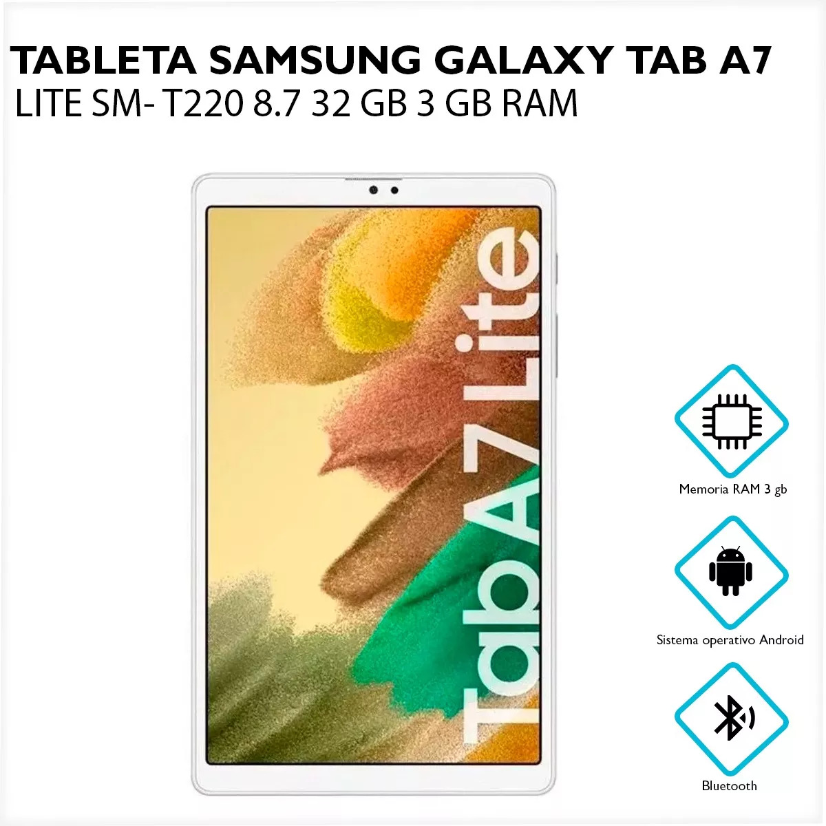 Tablet Samsung Galaxy Tab A A7 Lite SM-T220 8.7" 32GB plateada y 3GB de memoria RAM tableta