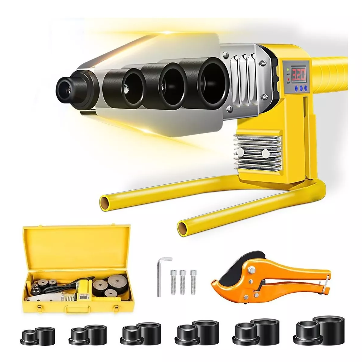 Kit De Termofusora 800w Con 6 Dados (20 Mm A 63 Mm) Ppr