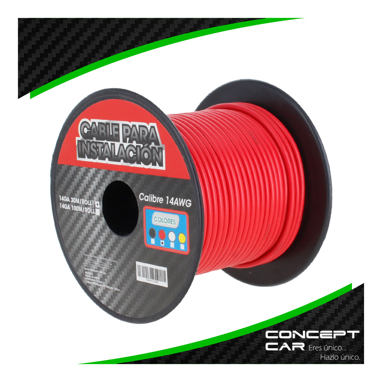 Rollo Cable Para Instalacion Automotriz Calibre 14 30 Mts