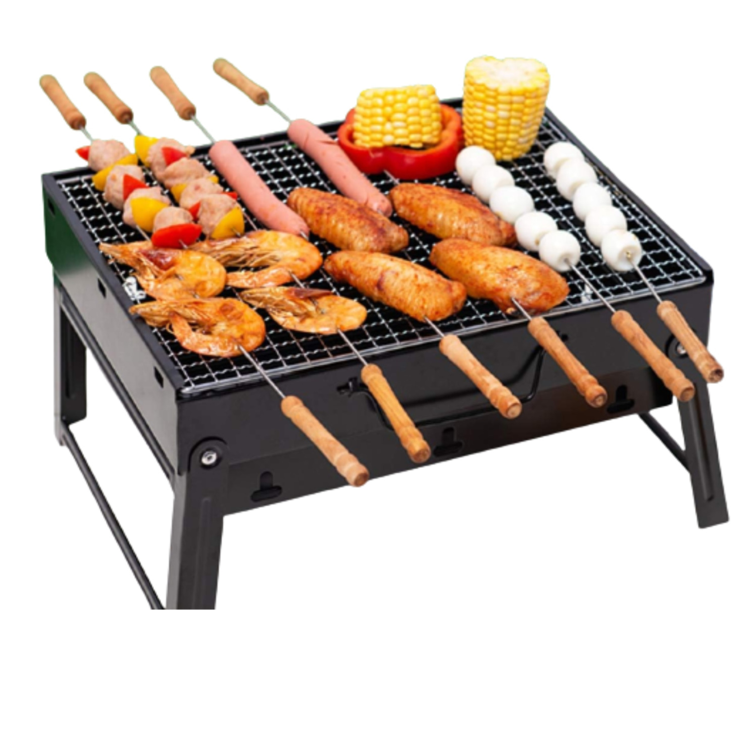 MINI ASADOR PORTATIL Y PLEGABLE DE ACERO INOXIDABLE