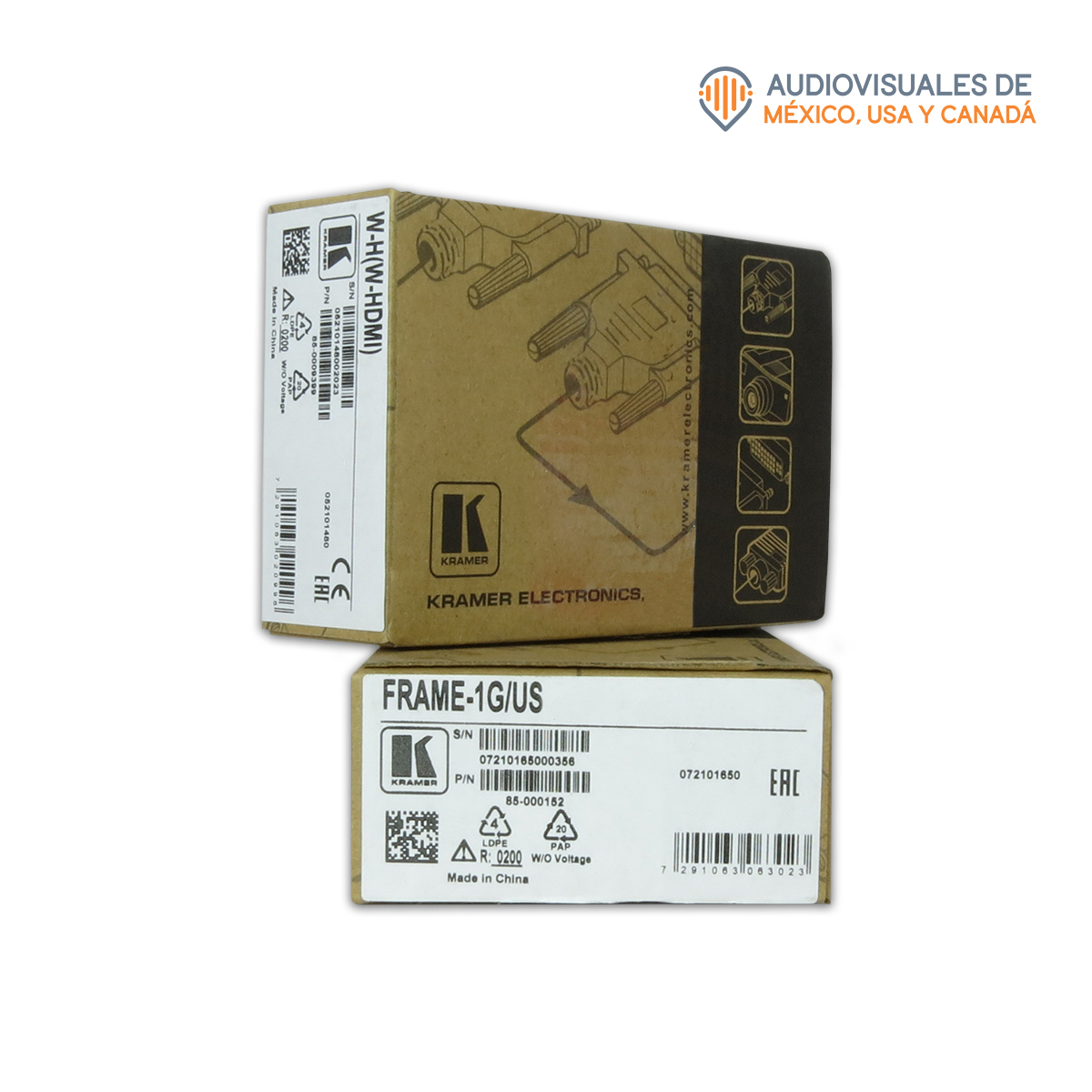 Placa De 3 Conectores De Pared Negro Frame-1g/us(g) Kramer