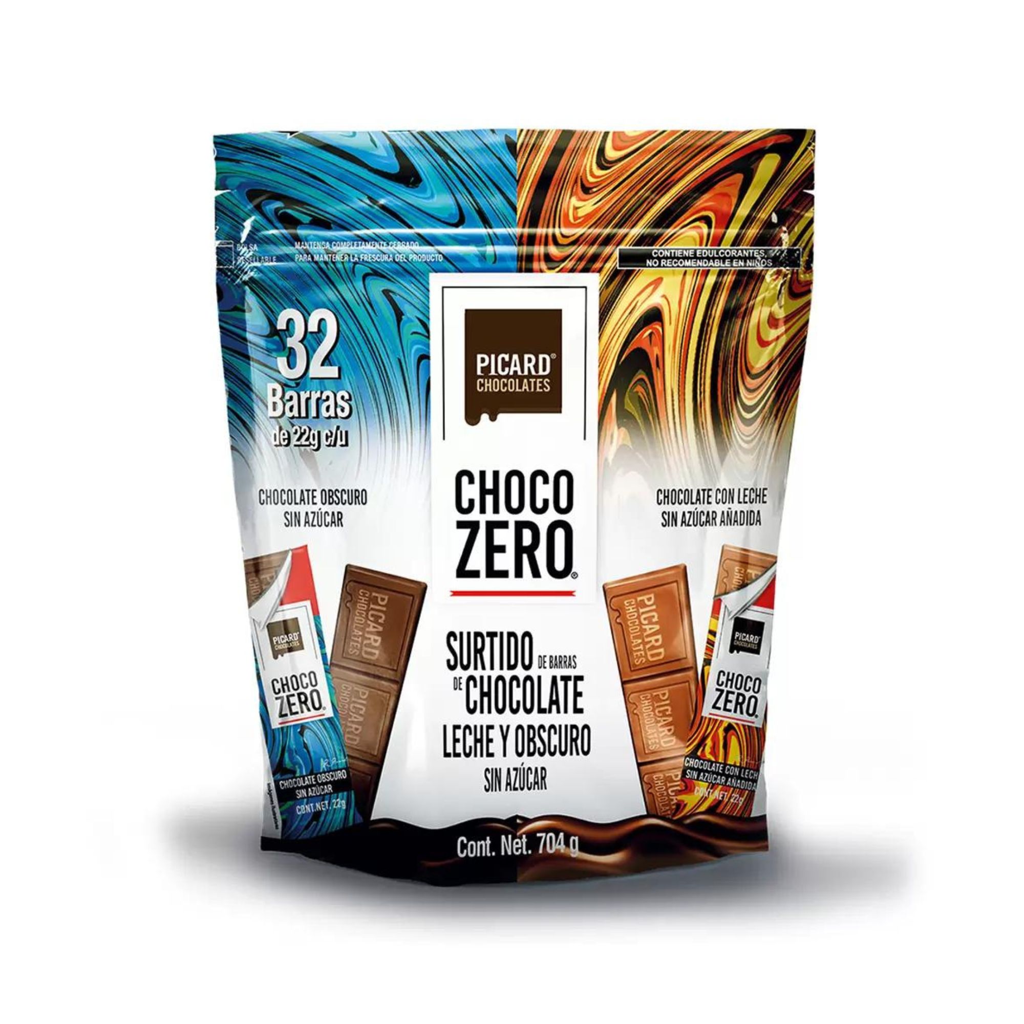 Choco Zero Sin Azúcar 32 Pz Chocolate Picard 704g