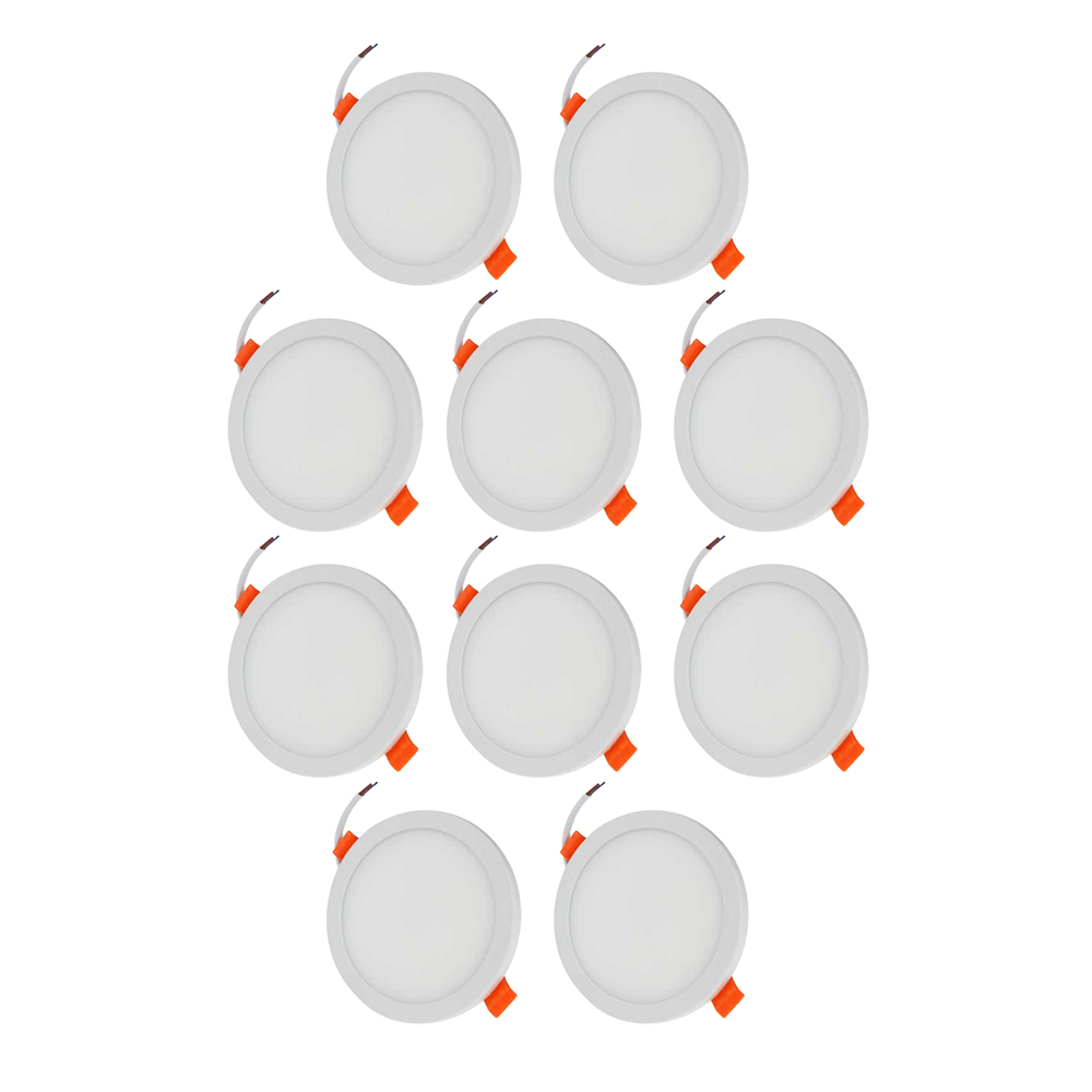 Paquete de 10 Luminarias Empotrables 12W Luz Blanca Megaluz