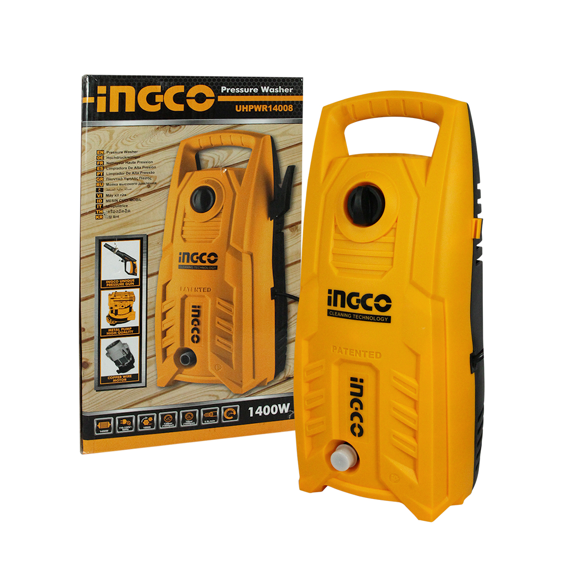 Hidrolavadora 1900 Psi 1400W Ingco Uhpwr14008 Alta Presión