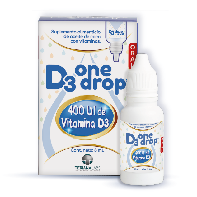 Vitamina D3 ONEDROP frasco con 3 mL, 400UI