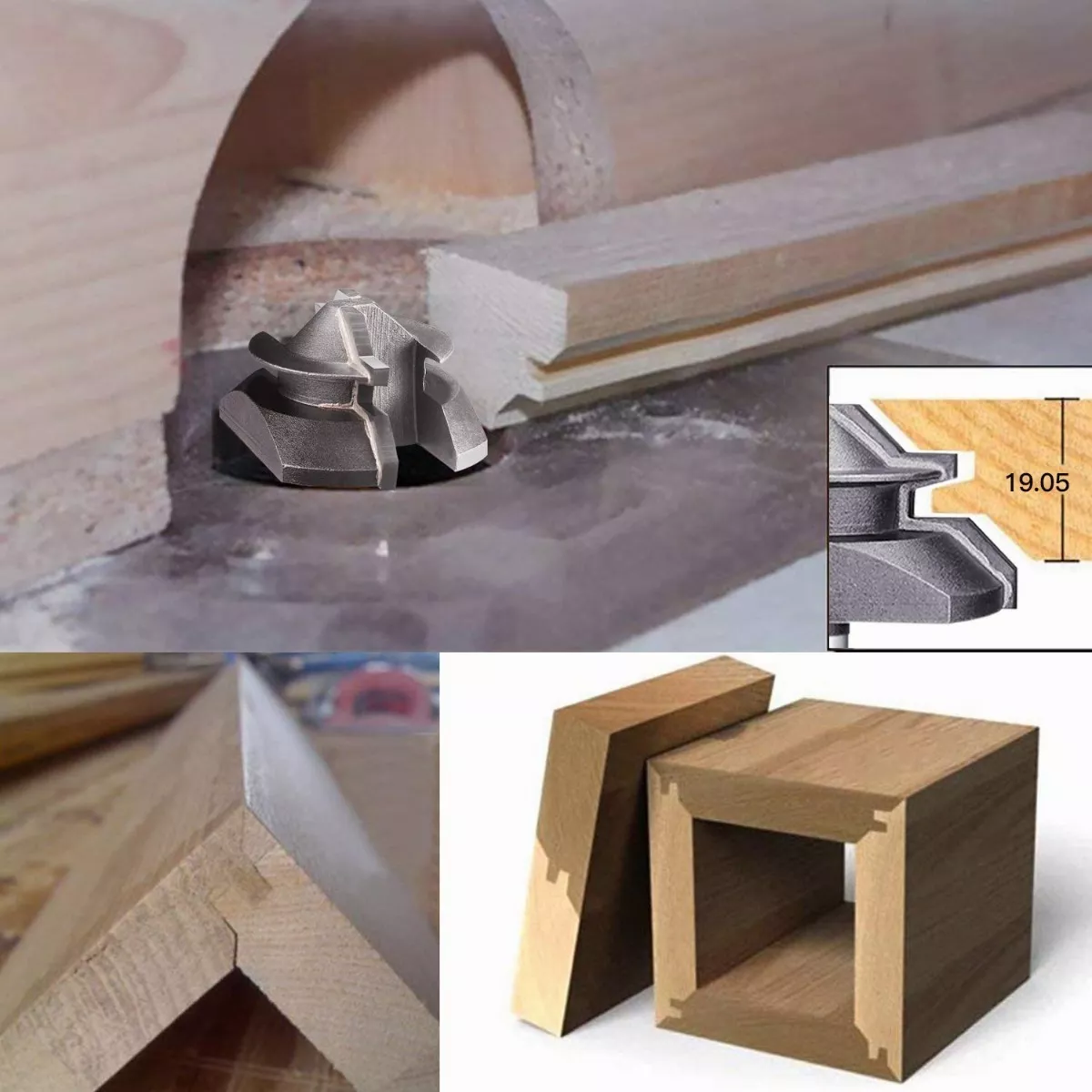 Kit 3 Brocas Fresas Router Ensamble Machimbrado Zanco 1/4