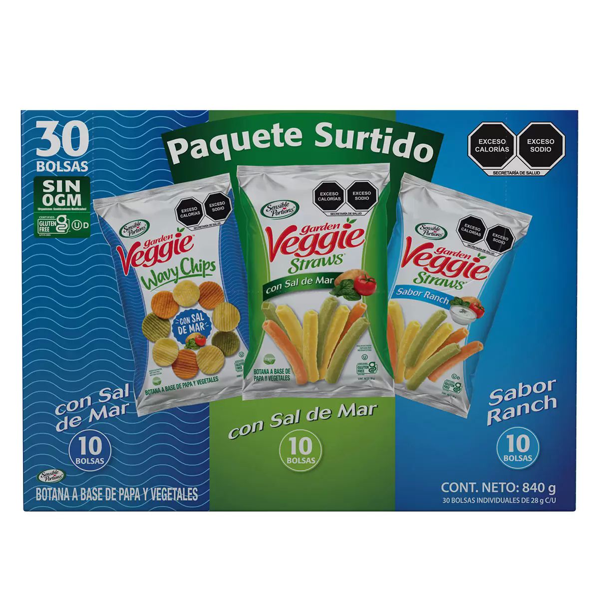 Caja Papas Fritas Veggie Surtidas Con 30 Bolsas De 28 Gr C/u