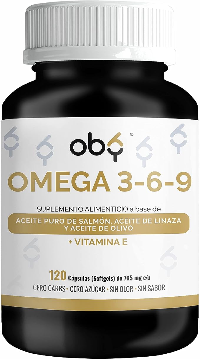 Suplemento Triple Omega OBY 3 6 9 con Vitamina E - 120 Capsulas