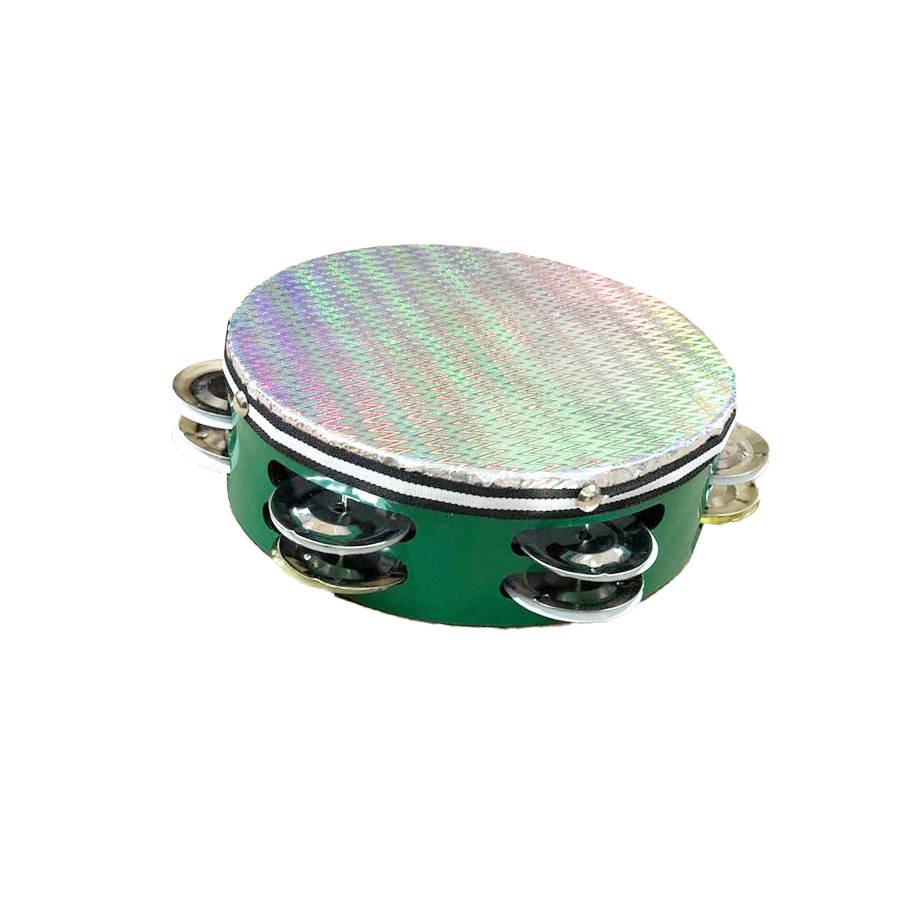 Pandero Eclipse de Madera 6" Verde Holograma