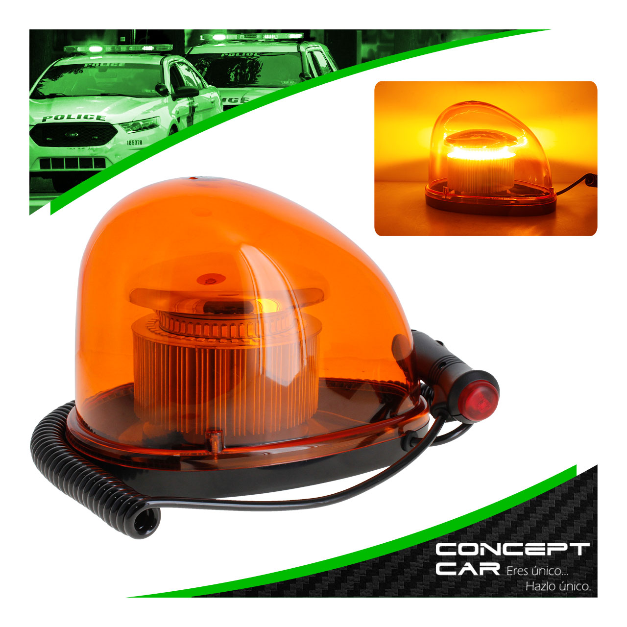 Torreta 42 Led Tipo Kojak Profesional Universal Iman 12-24v