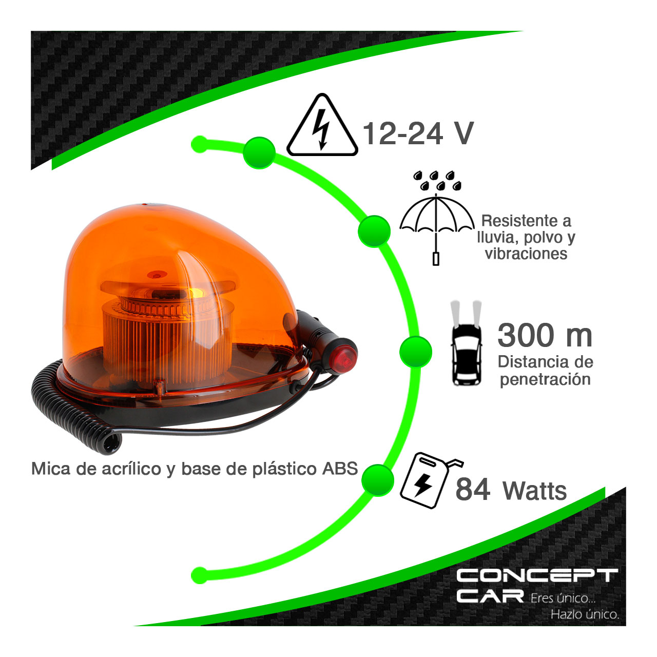 Torreta 42 Led Tipo Kojak Profesional Universal Iman 12-24v