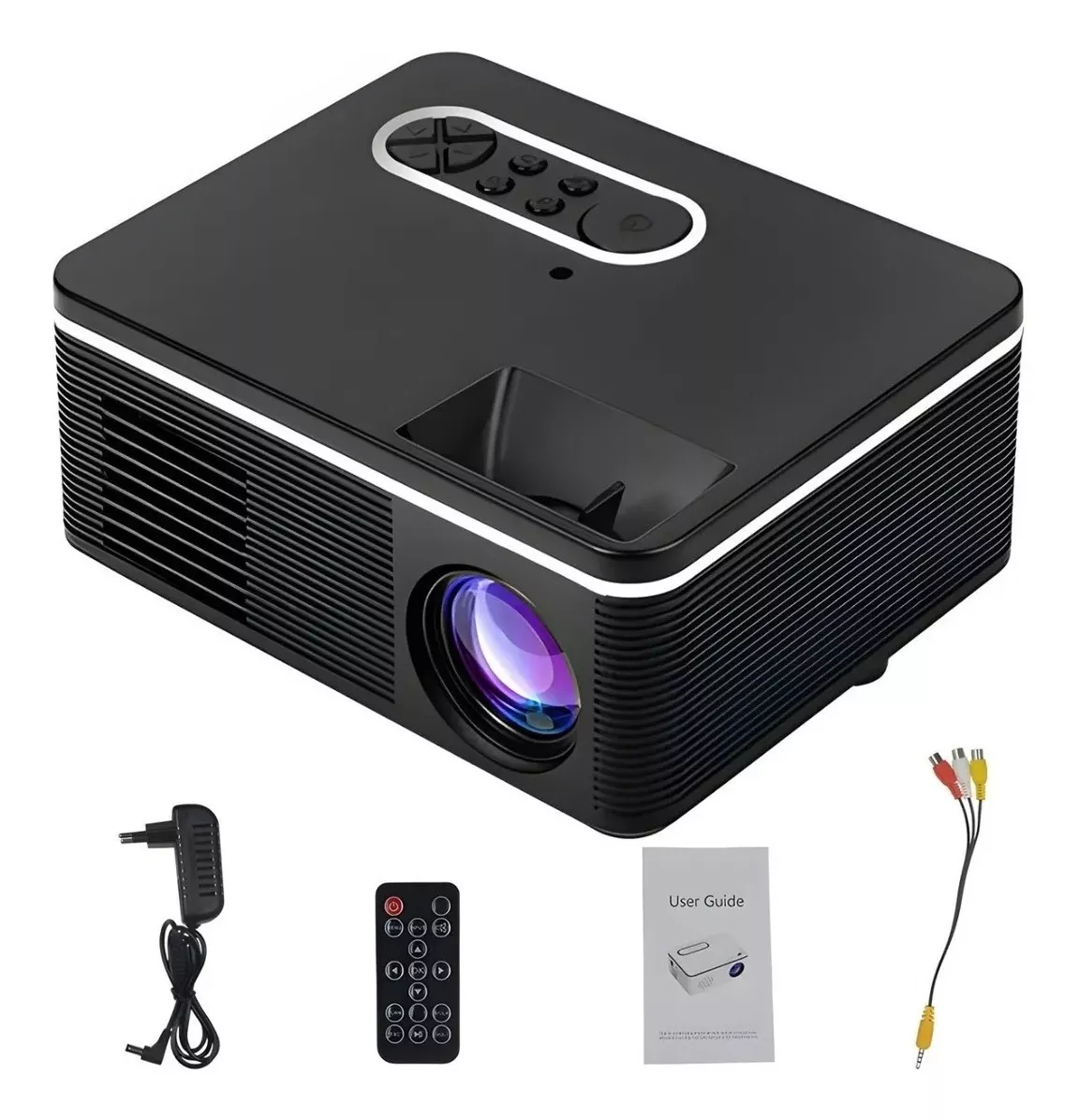 Proyector Profesional Portátil Led Hd 1080p Multipuerto 110v negro