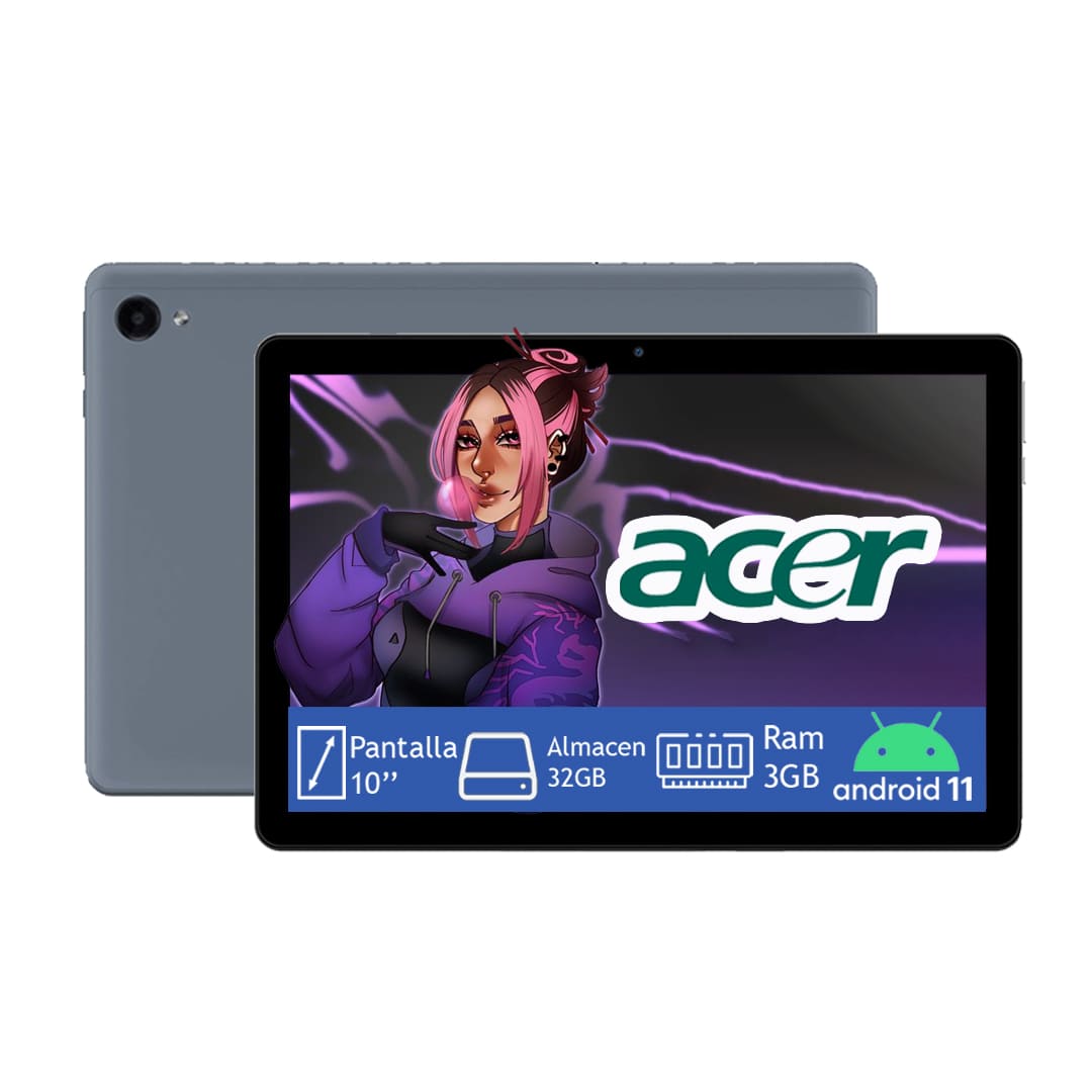 Tablet acer AS10W Ram 3GB Almacenamiento 32GB Pantalla 10''-Gris