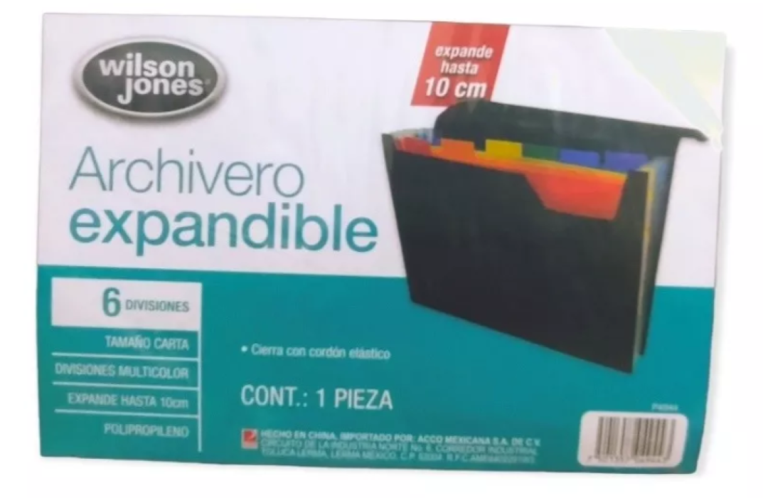 Archivero Expandible 6 Divisiones Tamaño Carta Wilson Jones