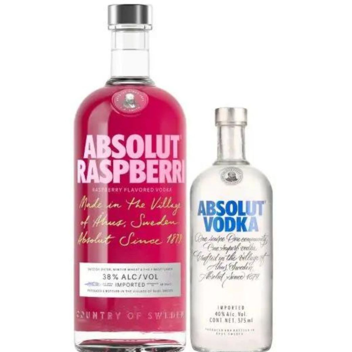 Vodka Absolut Raspberri 750 ml + Vodka Absolut Regular 375 ml