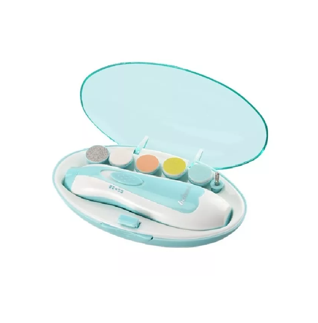 Set de limas 6 Cabeza para bebe Cortauñas Azul y Blanco