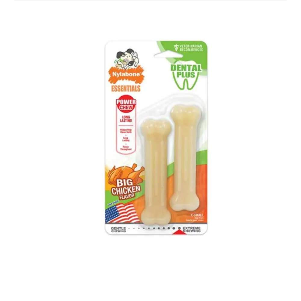 HUESOS NYLABONE Daily Dental Durable Chew 2-PACK, POLLO
