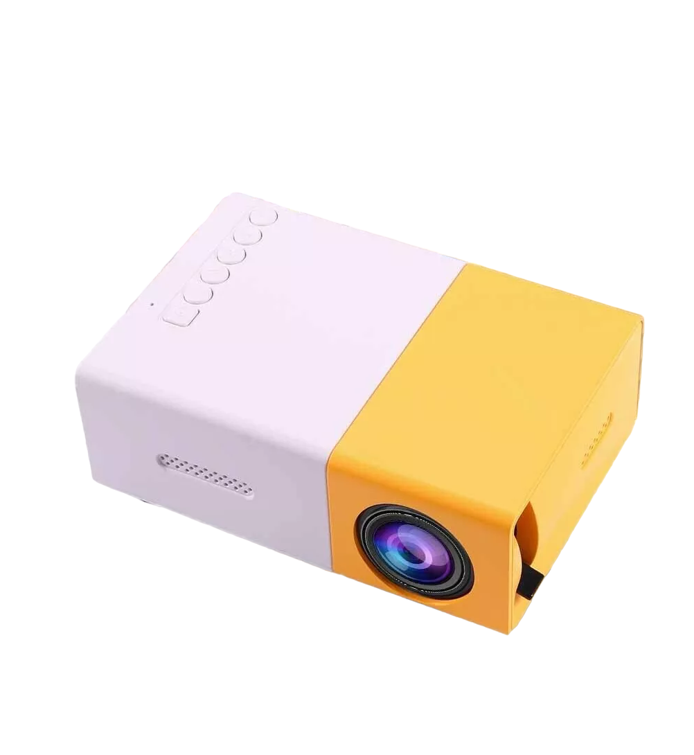 Proyector Portátil Pequeño Hd De 1080p Y 1500 Amarillo con Blanco