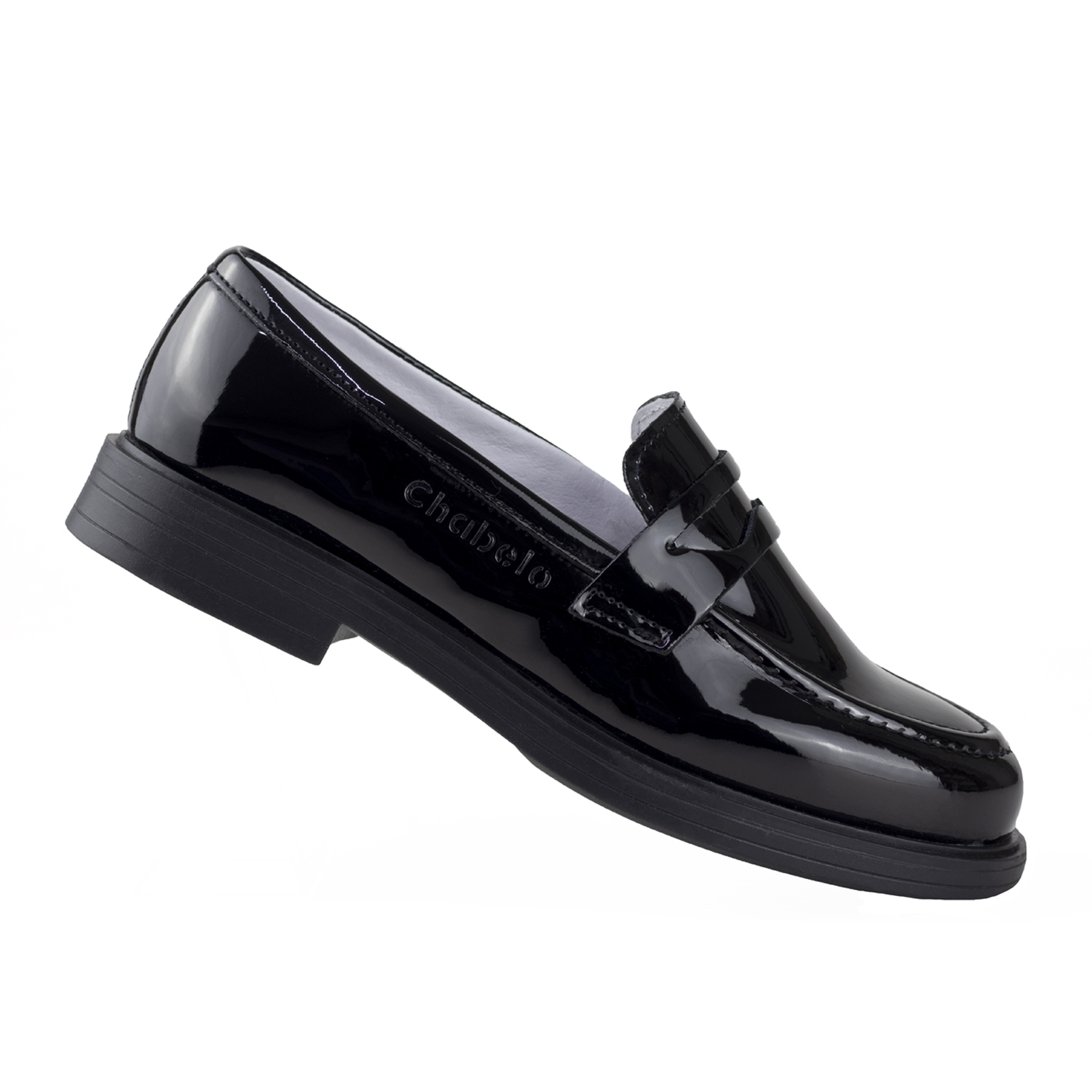 Zapato Loafer De Charol Escolar Chabelo Niñas C563-b Negro