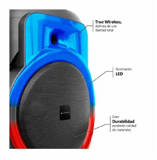 Bocina Inalámbrica Alienpro Color Beat Luz LED Bluetooth 1500W