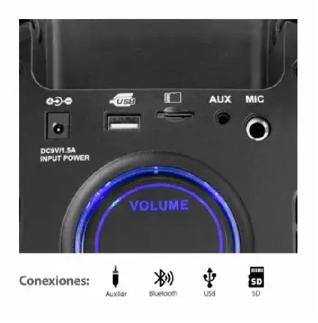 Bocina Inalámbrica Alienpro Color Beat Luz LED Bluetooth 1500W