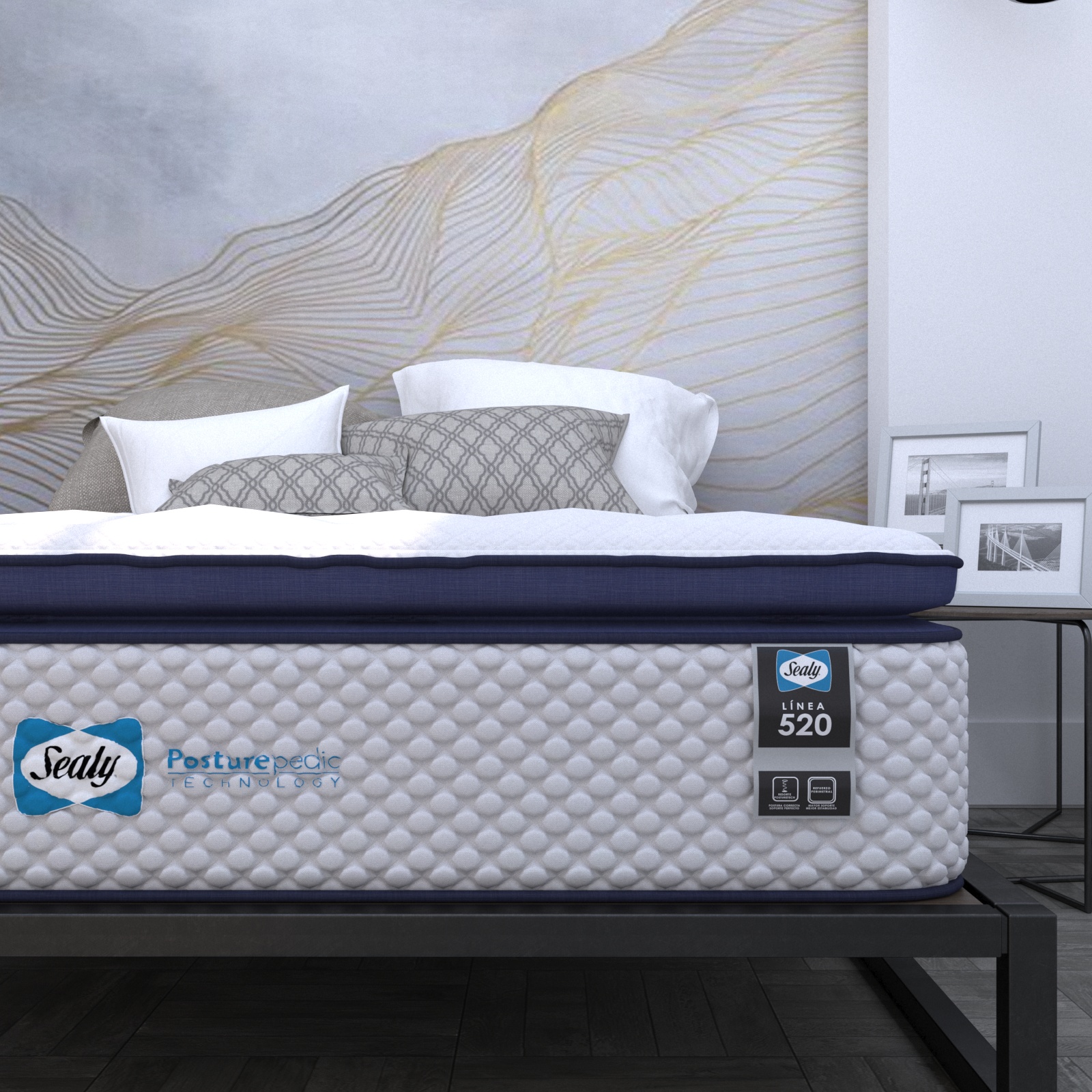 Colchón Con Box King Size Clamor Sealy Con Mega Colchoneta Memory Foam ...