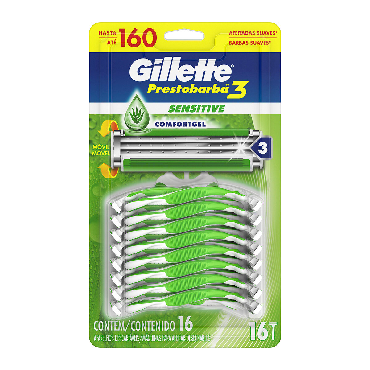 Rastrillos Desechables Gillette Prestobarba 3 Con 16 Piezas