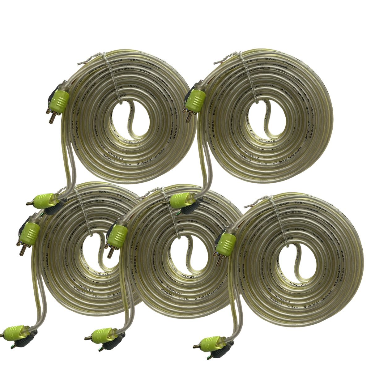 Rca 5m Cable Para Audio 100% Cobre 5 piezas