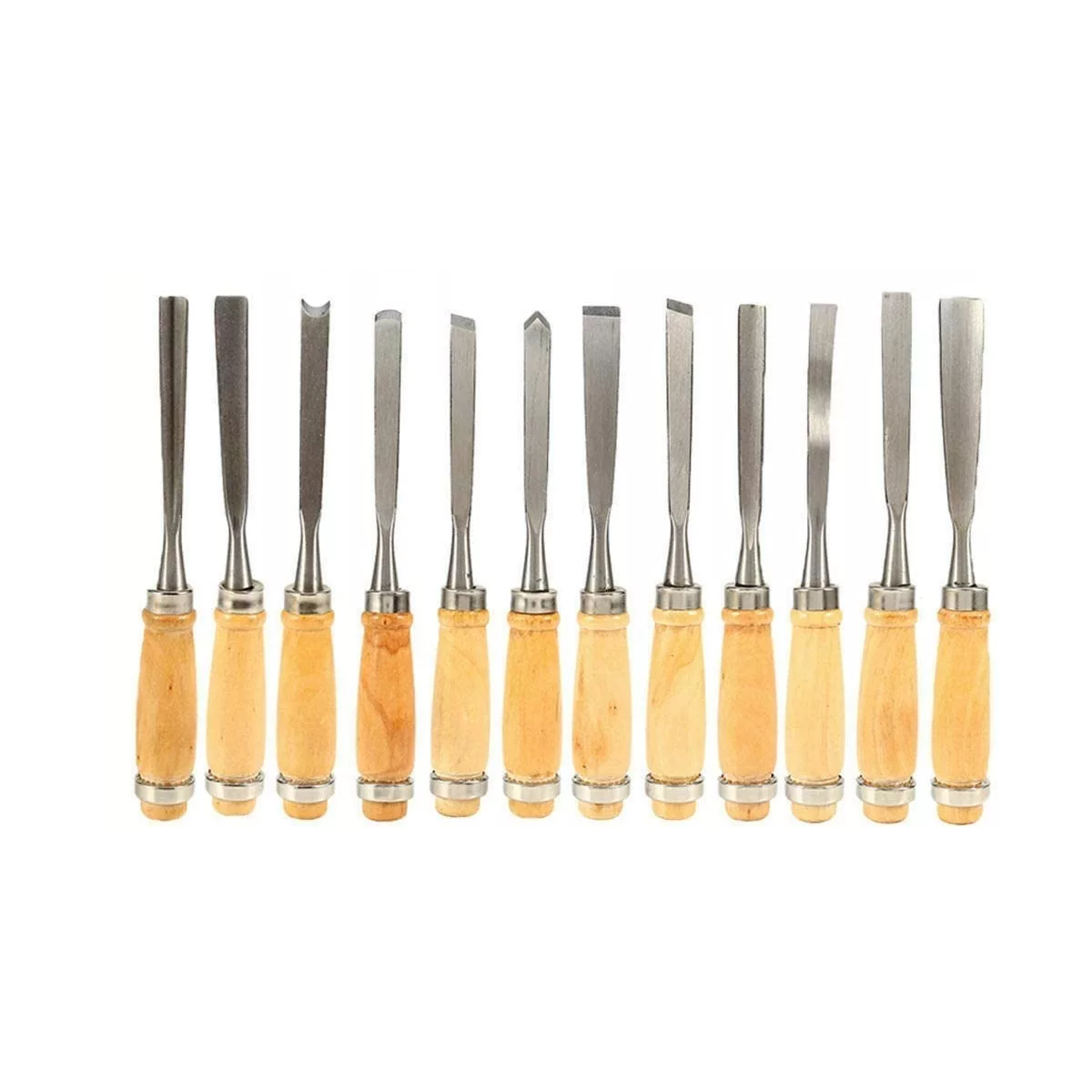 Juego Cincel Formon Madera Gubia Carpintero Tallado 12pzs