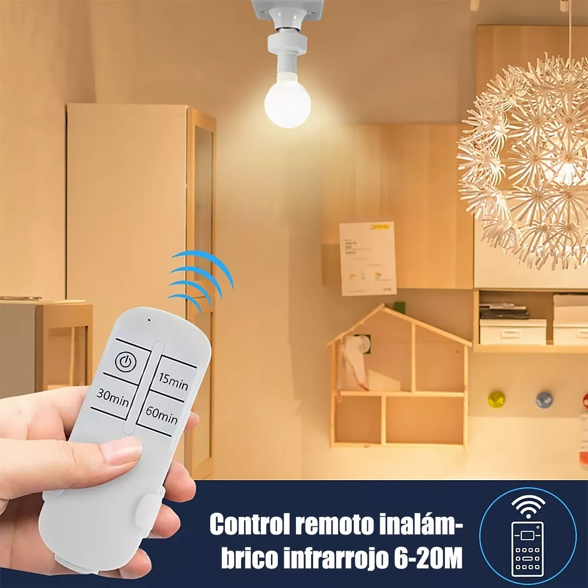 Socket De Foco A Control Remoto Inalámbrico Inteligente E27