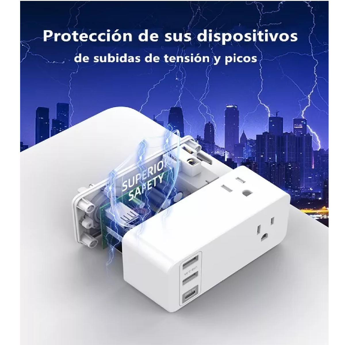 Multicontacto Pared Con Usb Y Pd Tipo C Adaptador Regleta