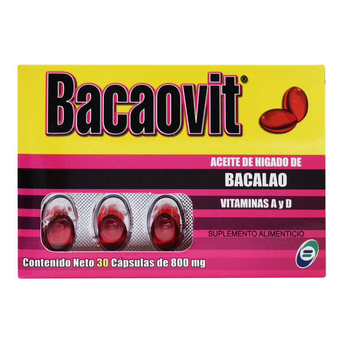 BACAOVIT 800 mg: Cápsulas de Aceite de Hígado de Bacalao - Caja con 30 ...