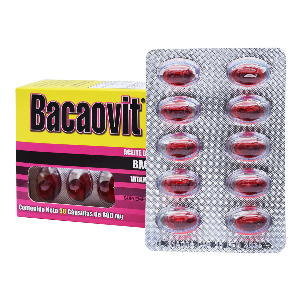 BACAOVIT 800 mg: Cápsulas de Aceite de Hígado de Bacalao - Caja con 30 ...