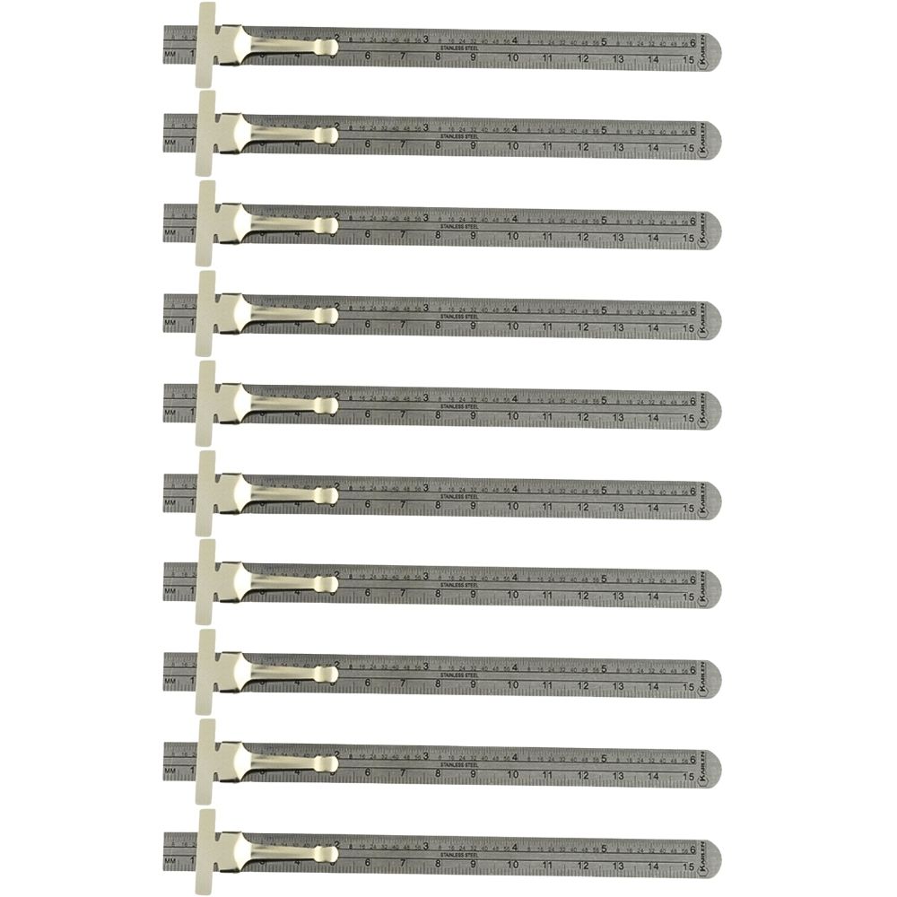 10 Unidades Regla Metalica de Acero inoxidable de 15 centímetros con 64 ... 10 Unidades Regla Metalica de Acero inoxidable de 15 centímetros con 64 ...