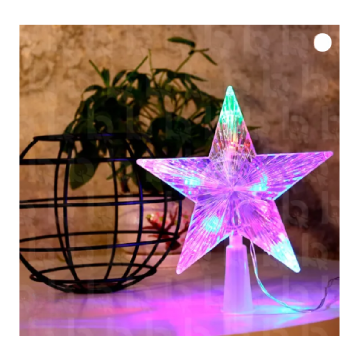 Mini Estrella Navideña para Punta del Árbol con 10 Focos