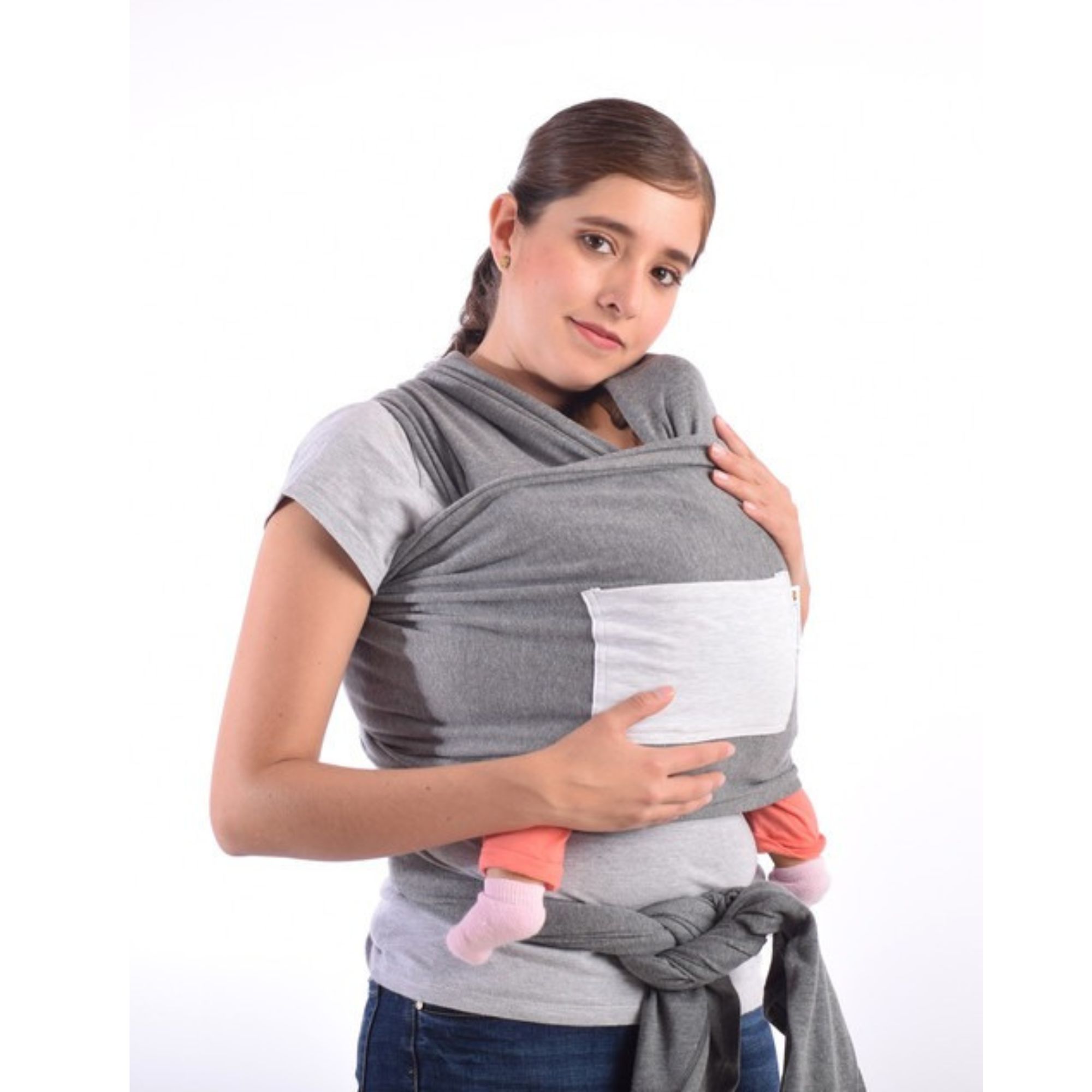 Rebozo Fular Semielástico Changuitos Portabebé 10 Colores Gris Jaspe