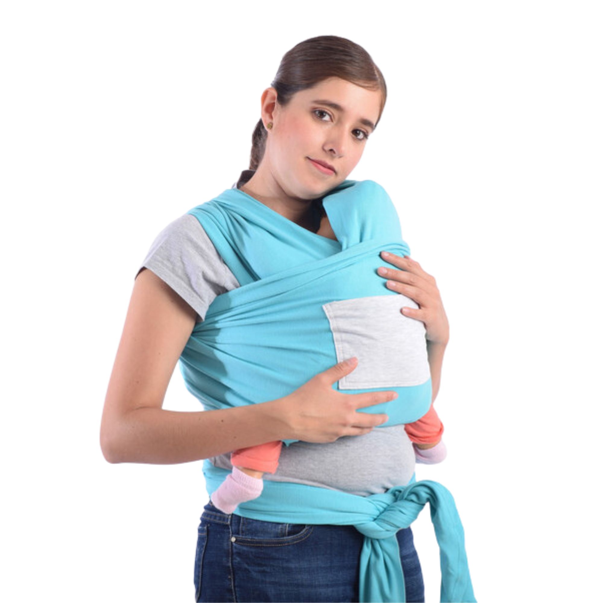 Rebozo Fular Semielástico Changuitos Portabebé 10 Colores Color Aqua