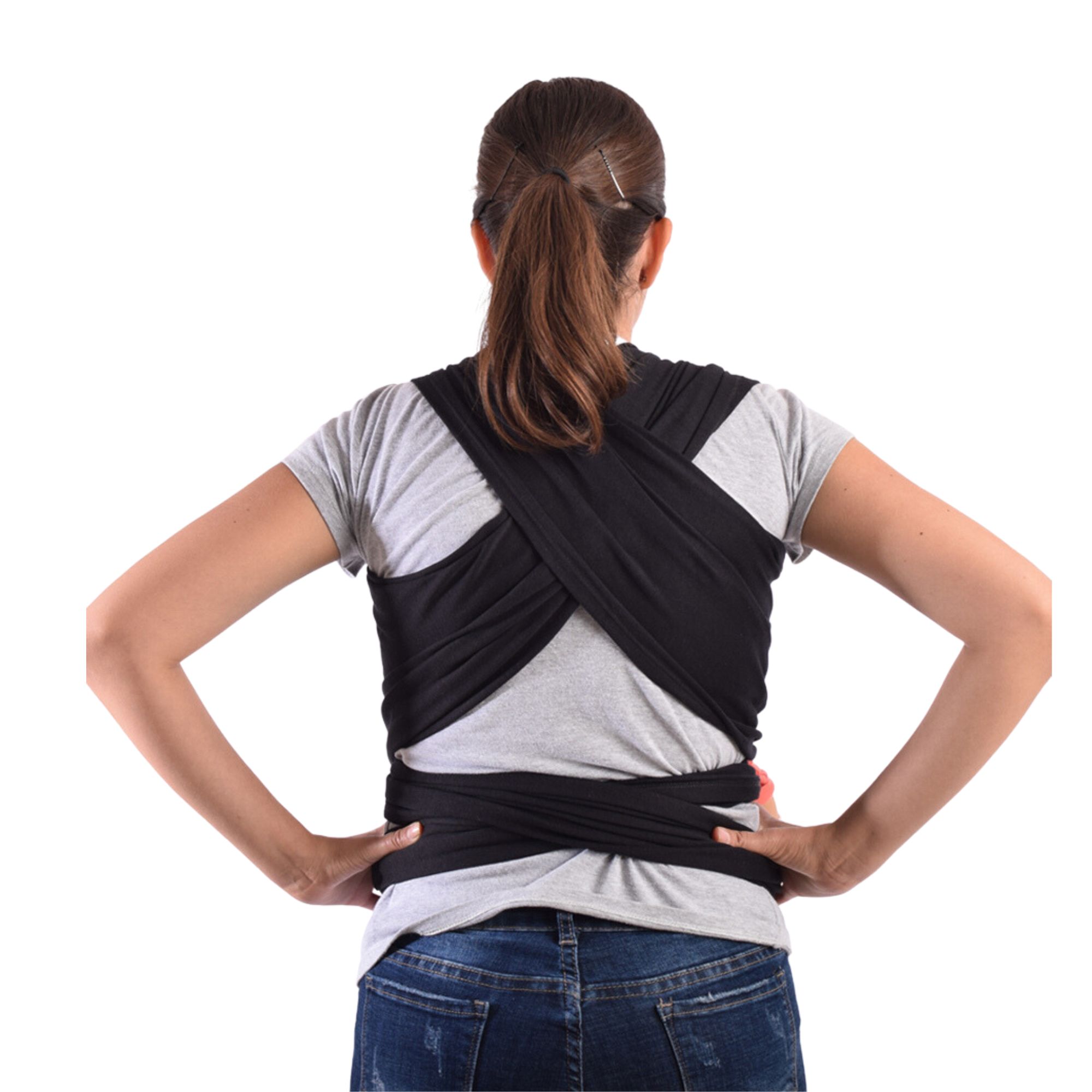 Rebozo Fular Semielástico Changuitos Portabebé 10 Colores Color Negro