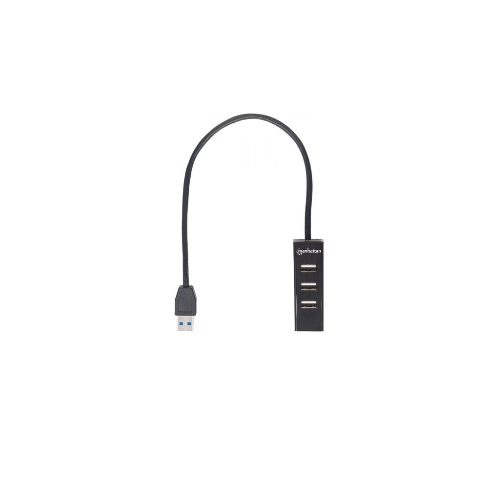 Hub Usb Manhattan V2.0 3 Puertos 1 Pto V3.0 Sin Fuente