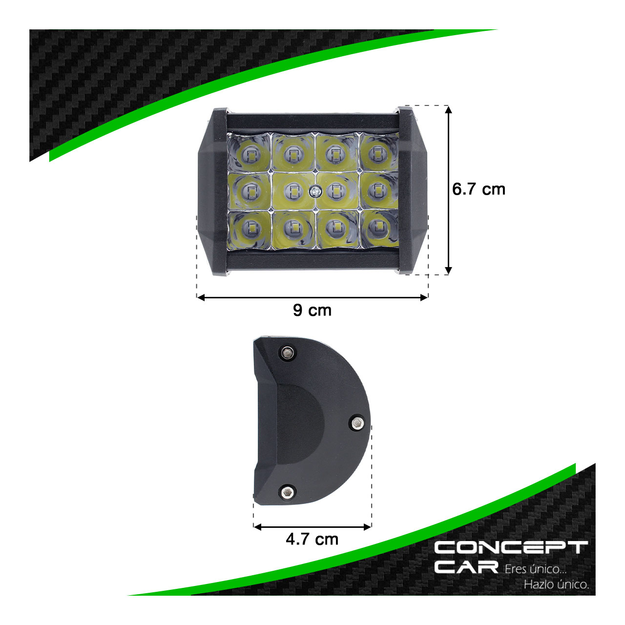 10 Par Faros 12 Led Dually Slim Con Estrobo Auto Moto Jeep 36w