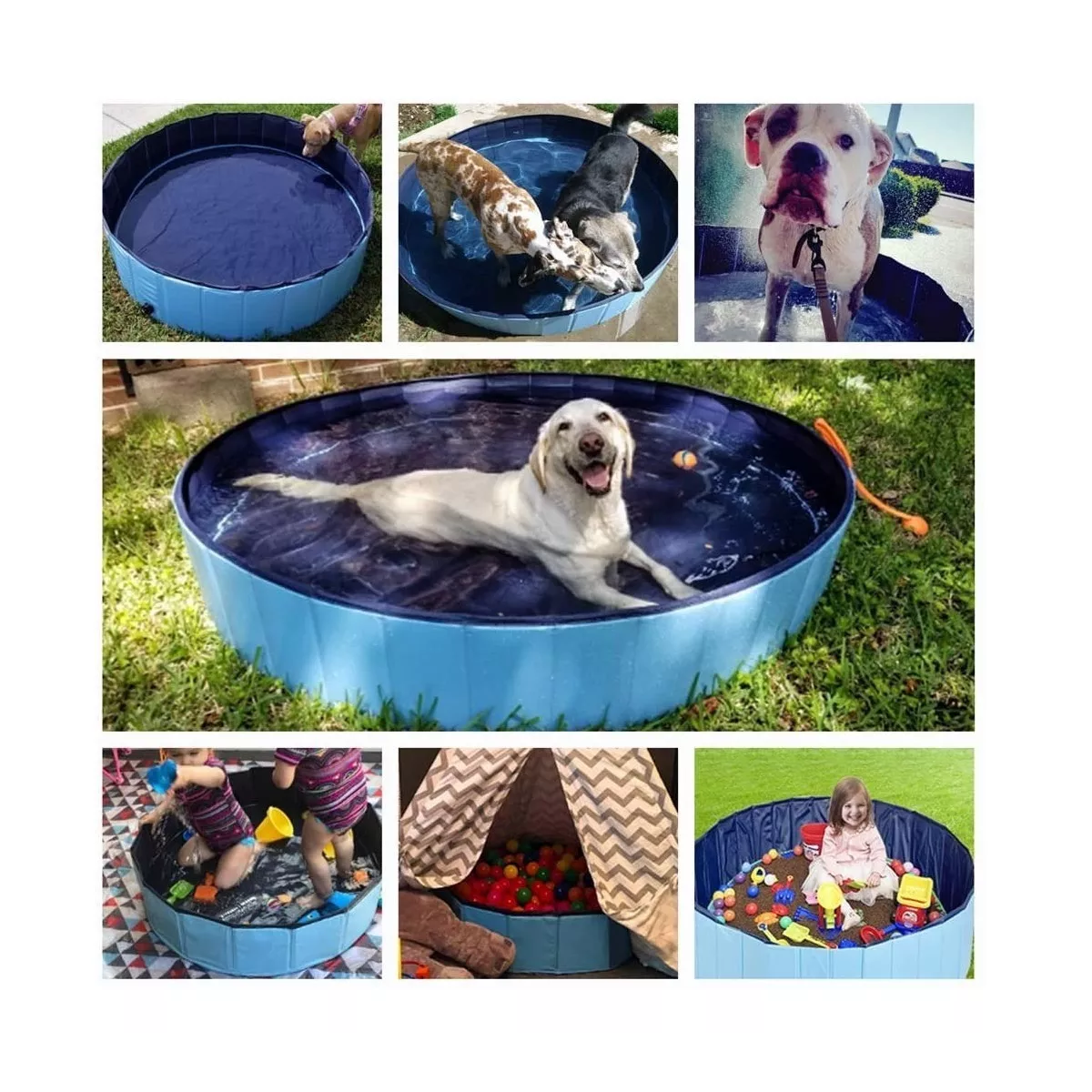 Alberca Plegable Piscina Perro Mascota Bañera Baño 80x20 Cm