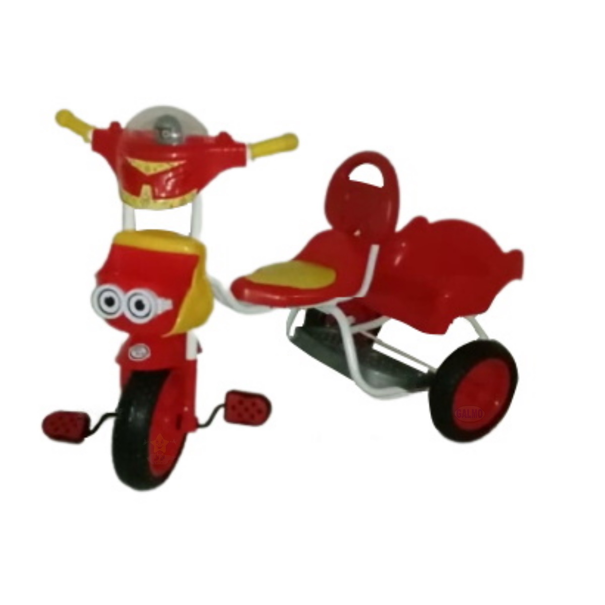 Triciclo Doble Rojo Niño tek galmo